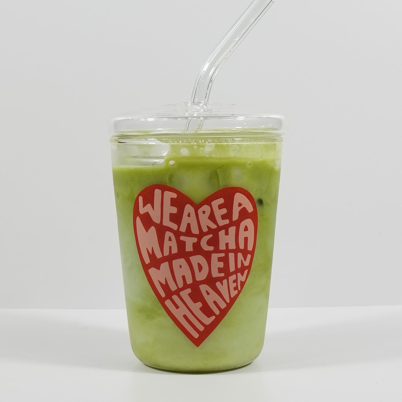 Matcha made in heaven Glass Cup, Straw & Lid – Oh Matcha